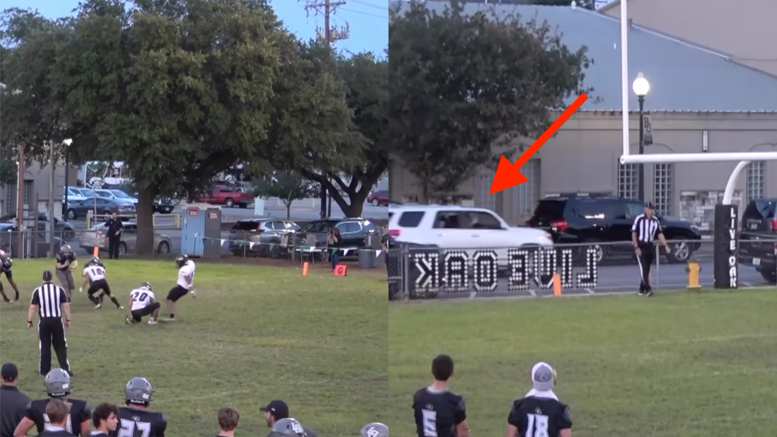 Random Car Makes Insane Catch While Driving Past HSFB Game