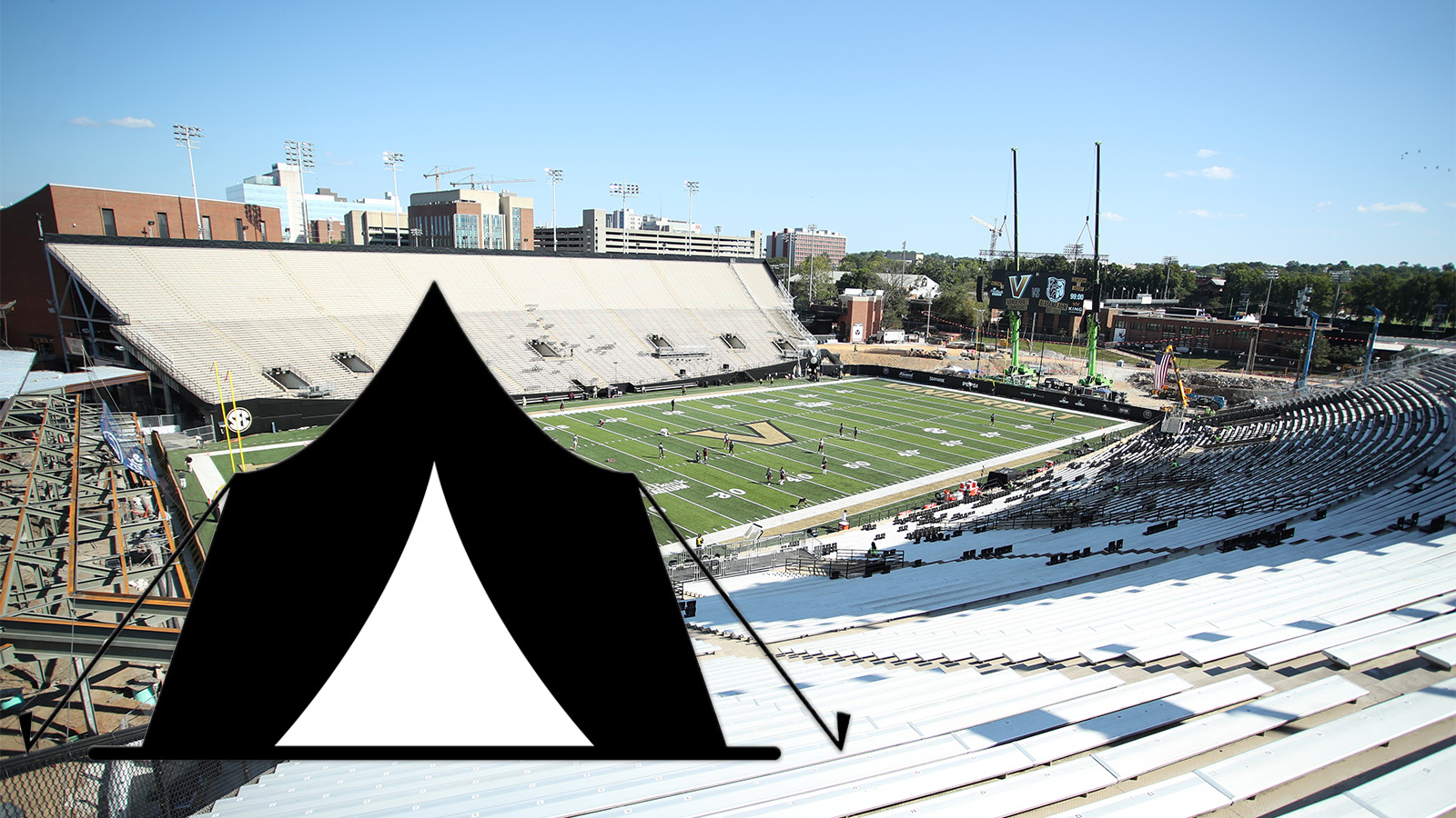 Inside Look At Vanderbilt's Makeshift Locker Room Tent Is Rough