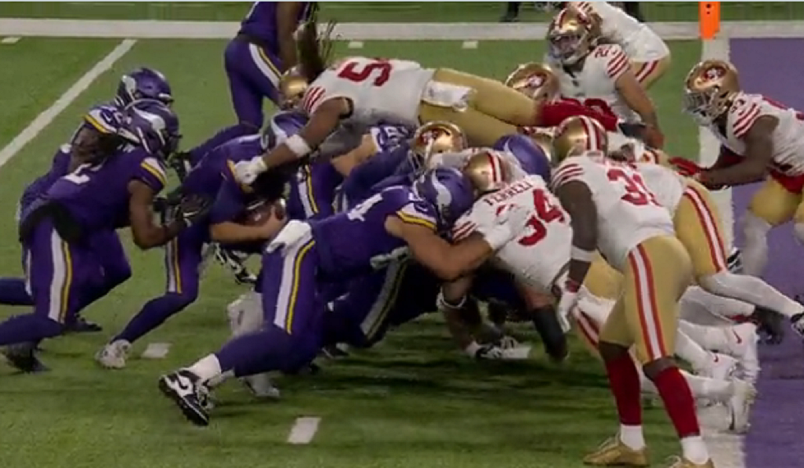 49ers' Fred Warner Stops 'Tush Push' By Jumping Over Offensive Line ...