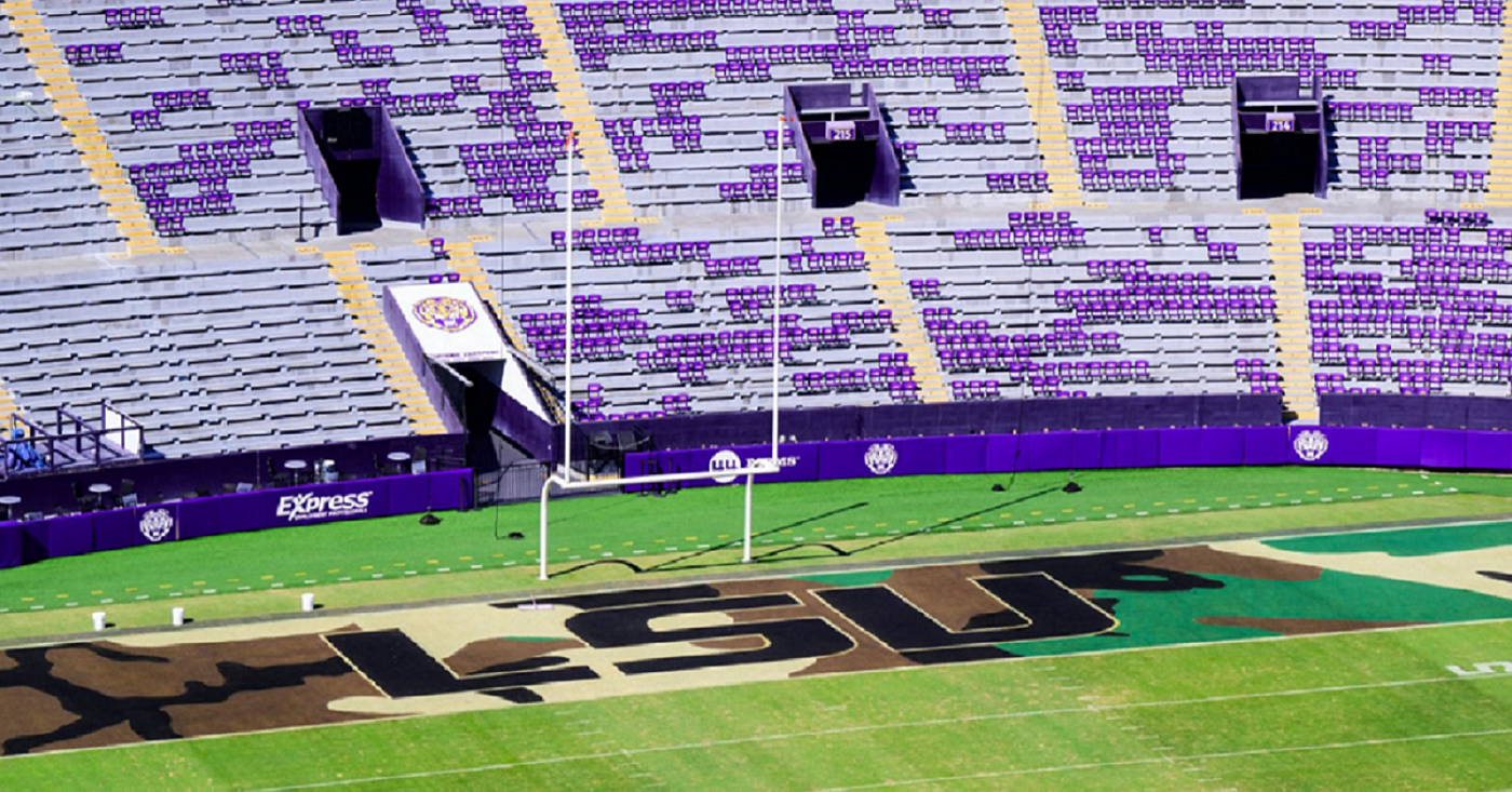 LSU Honors Army By Painting Camouflage End Zones For Their Game This ...