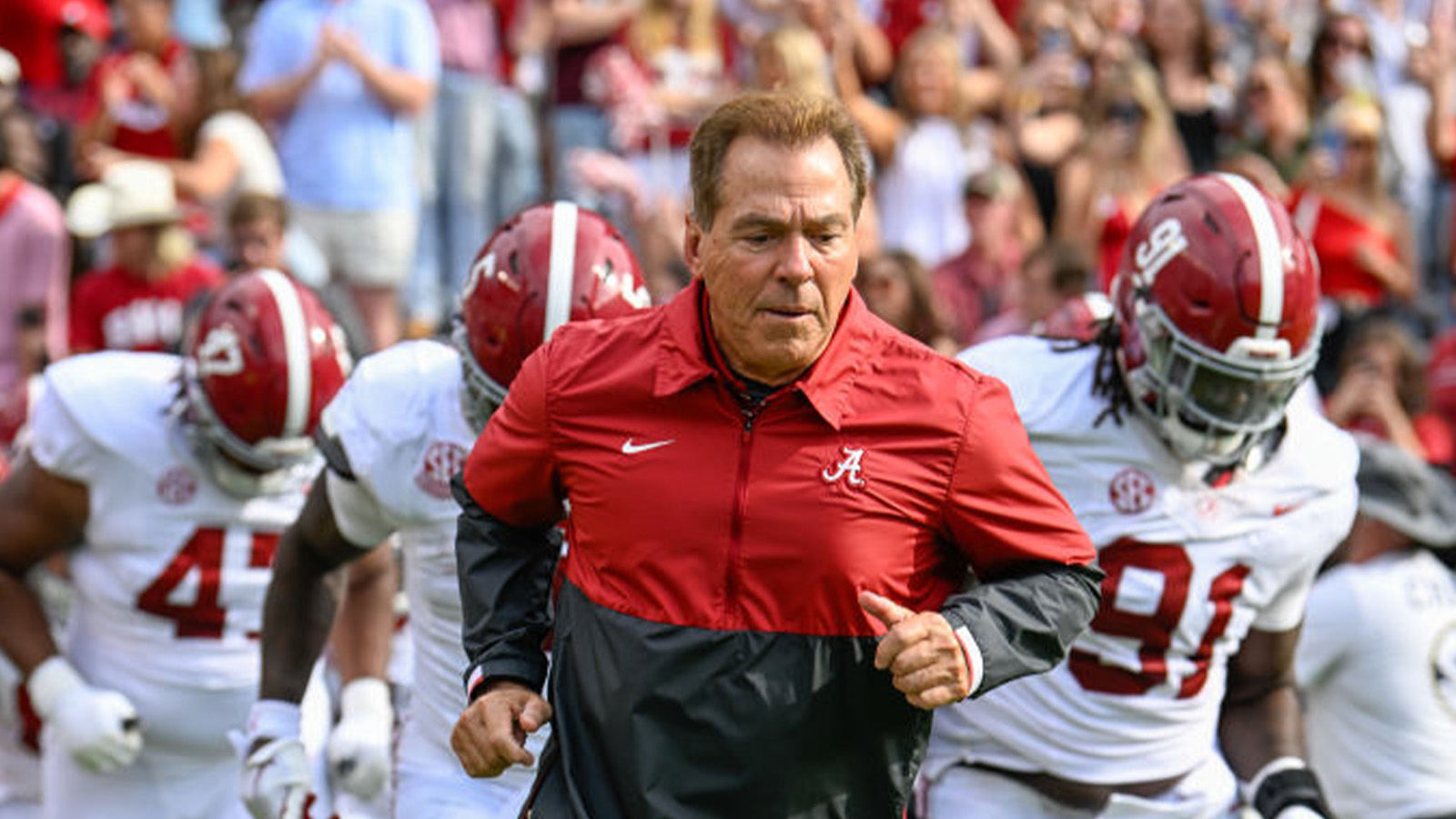 Nick Saban Displays Impressive Hops For 71 In Alabama Pregame