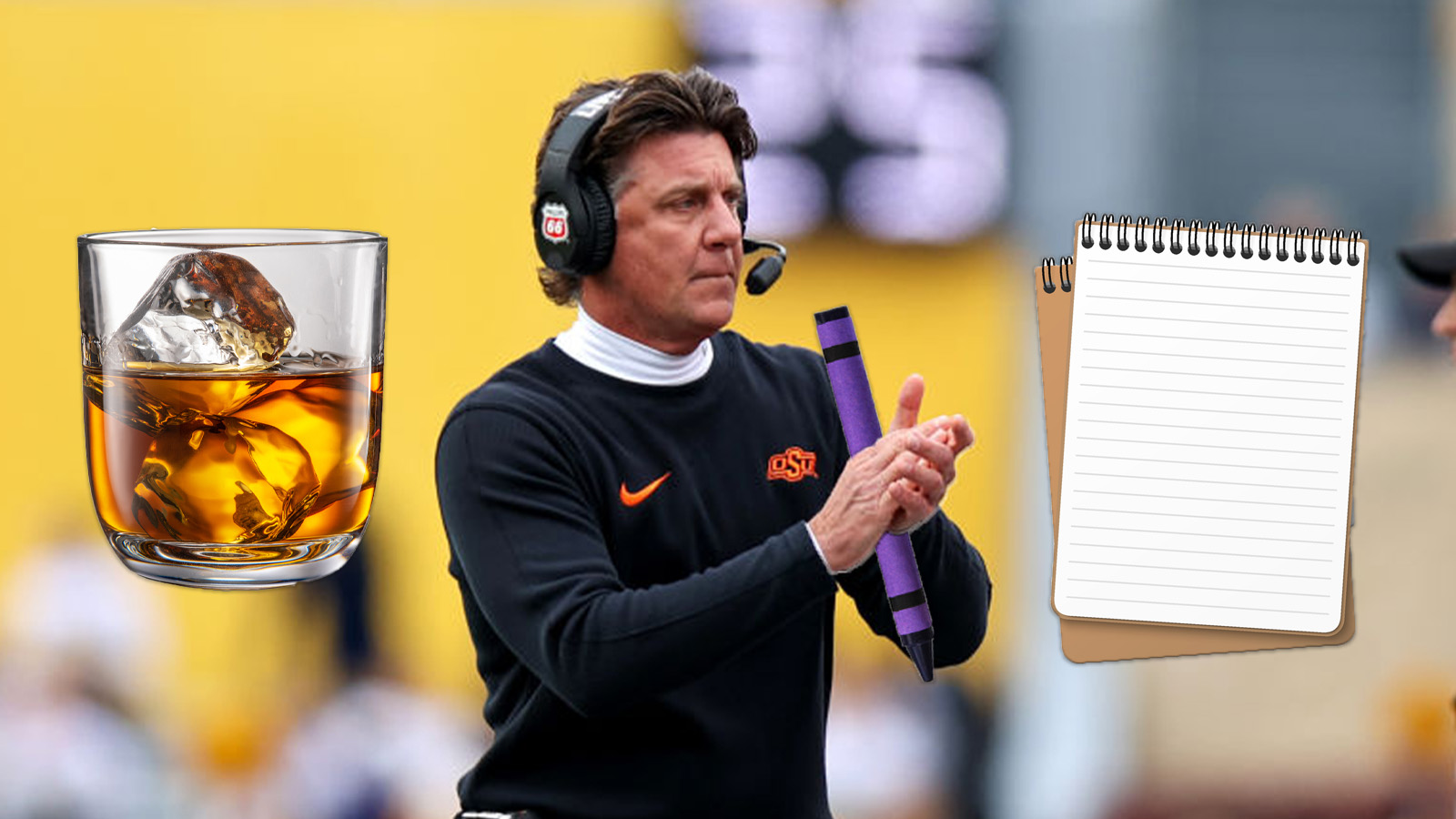 Mike Gundy Celebrates Bedlam Win With A Crayon And Whiskey
