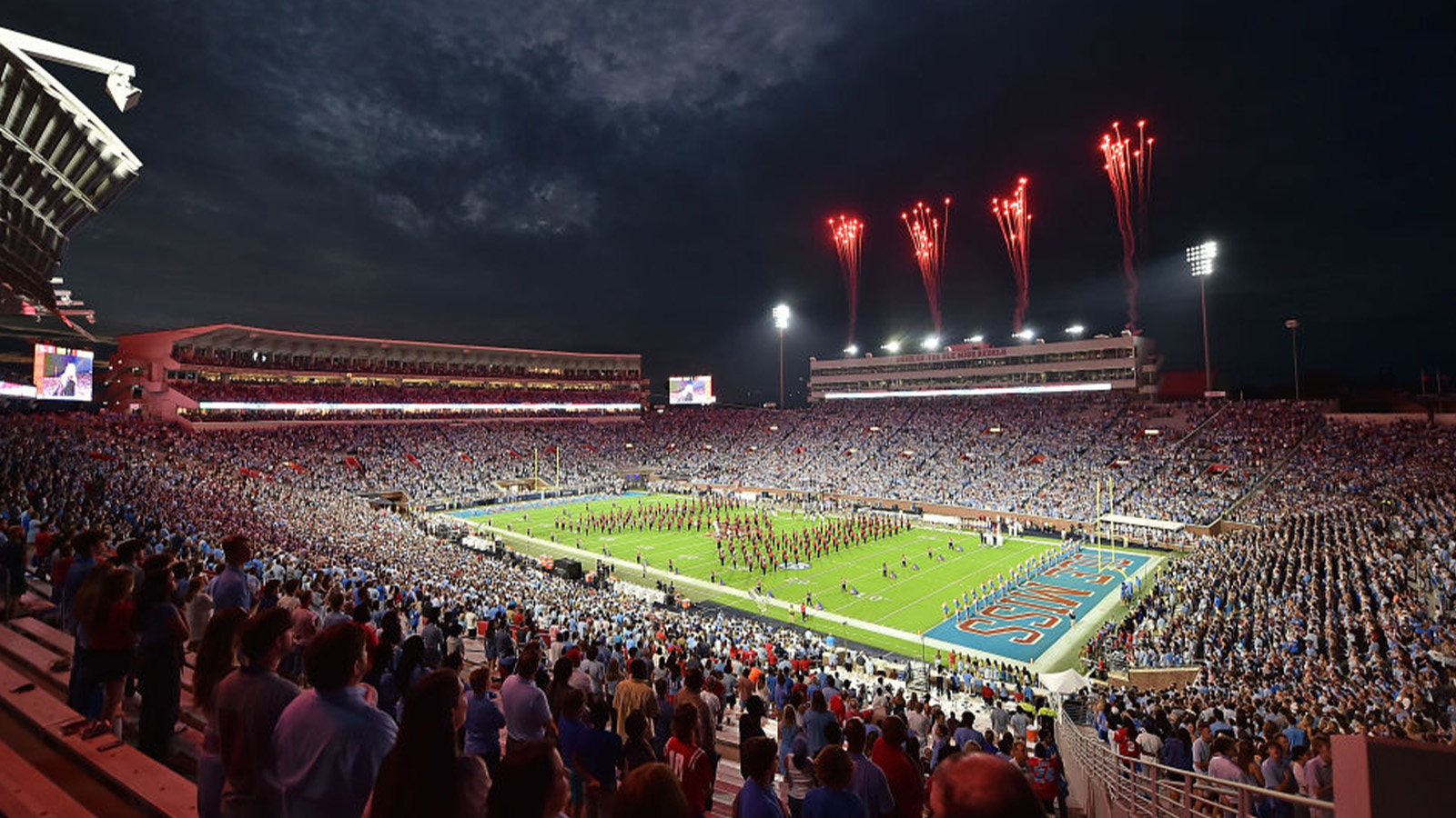 Ole Miss Thanks Veterans With On-The-Nose End Zone Paint Job