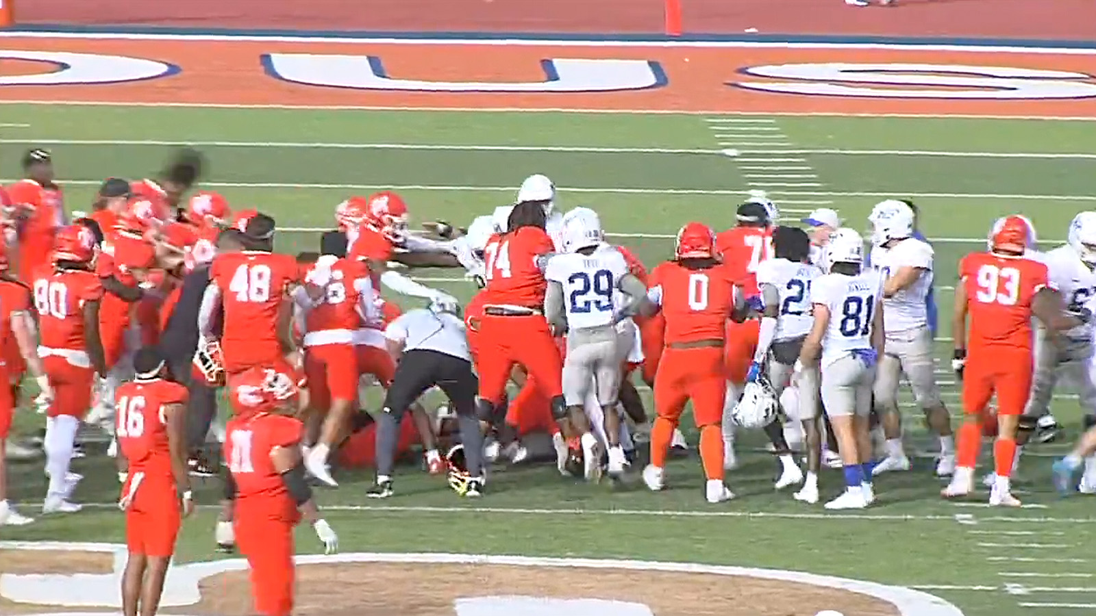 Violent Bench-Clearing Brawl Ensues Over College Kicker Mockery