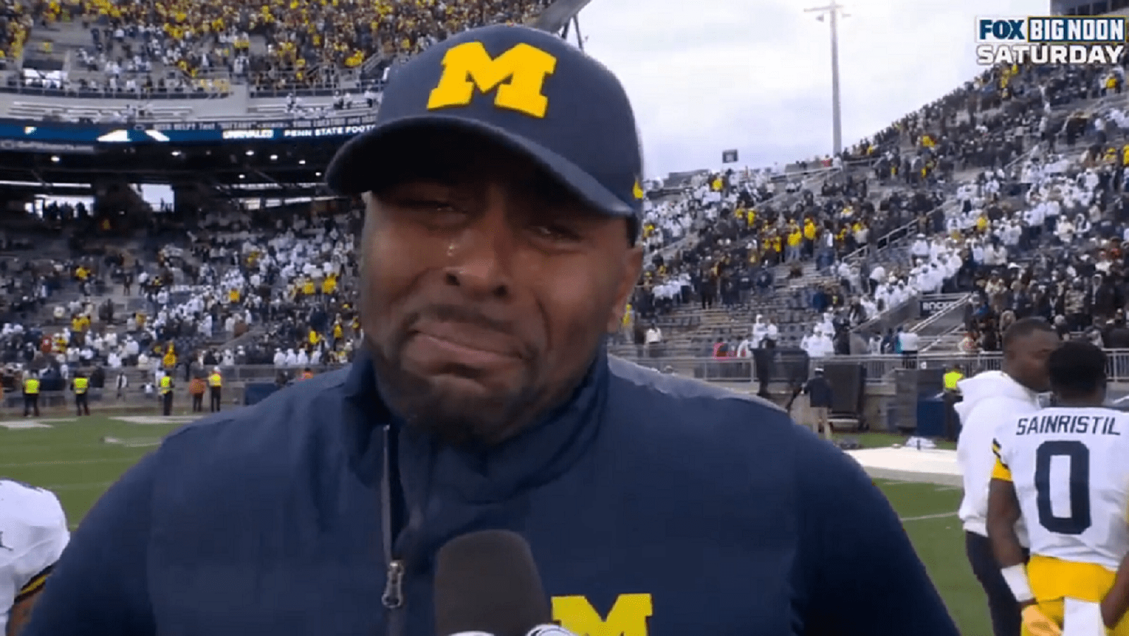 Michigan Interim HC Sherrone Moore Cries & Curses While Shouting Out ...