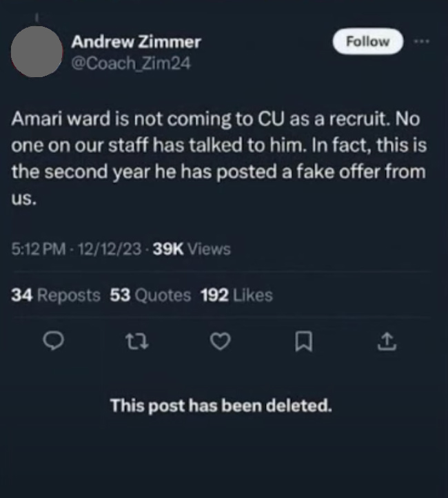 Colorado Coach Calls Out Amari Ward For Lying About Transfer
