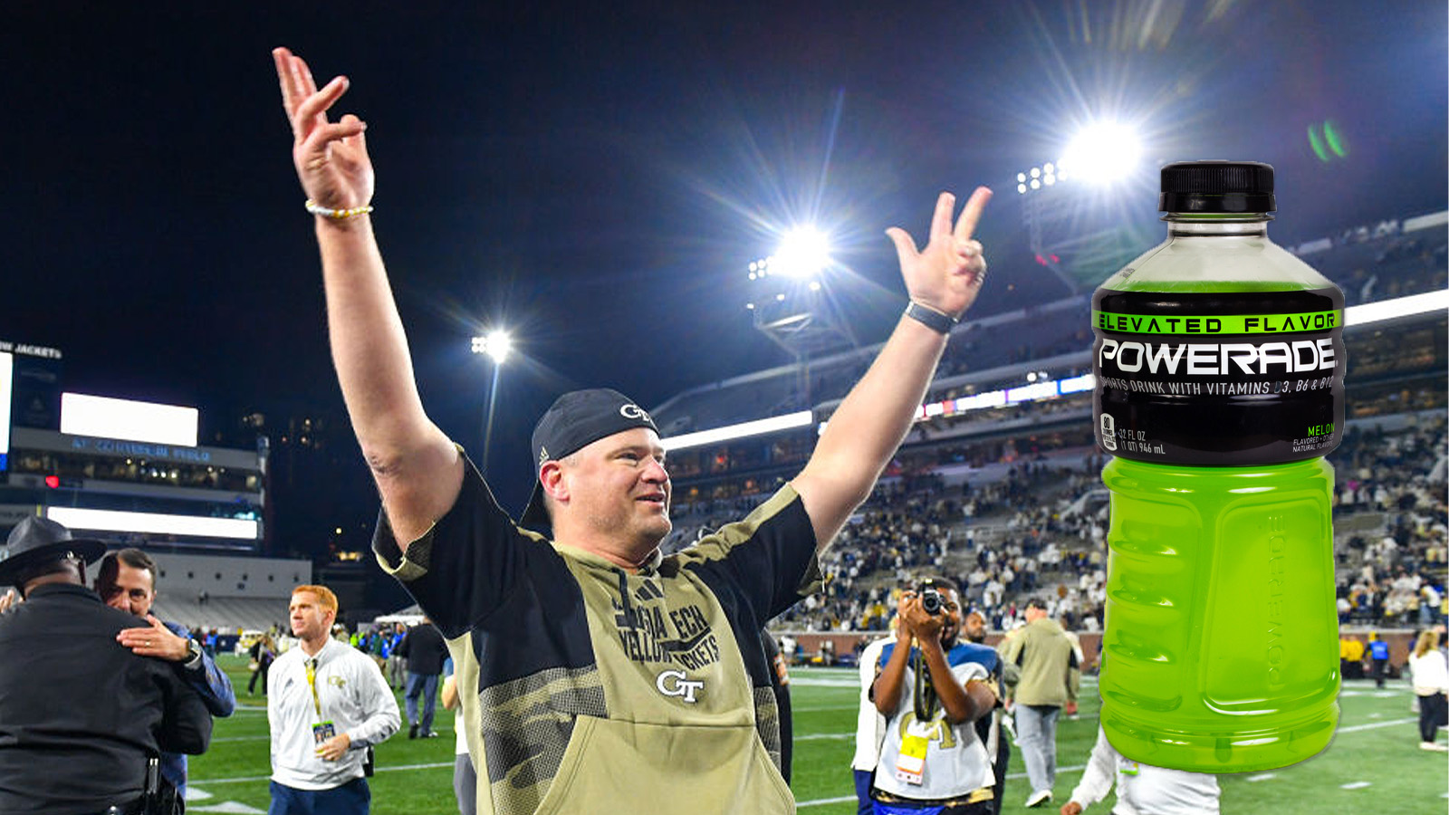 College FB Coach Cuts Epic Promo For Powerade After Bowl Win