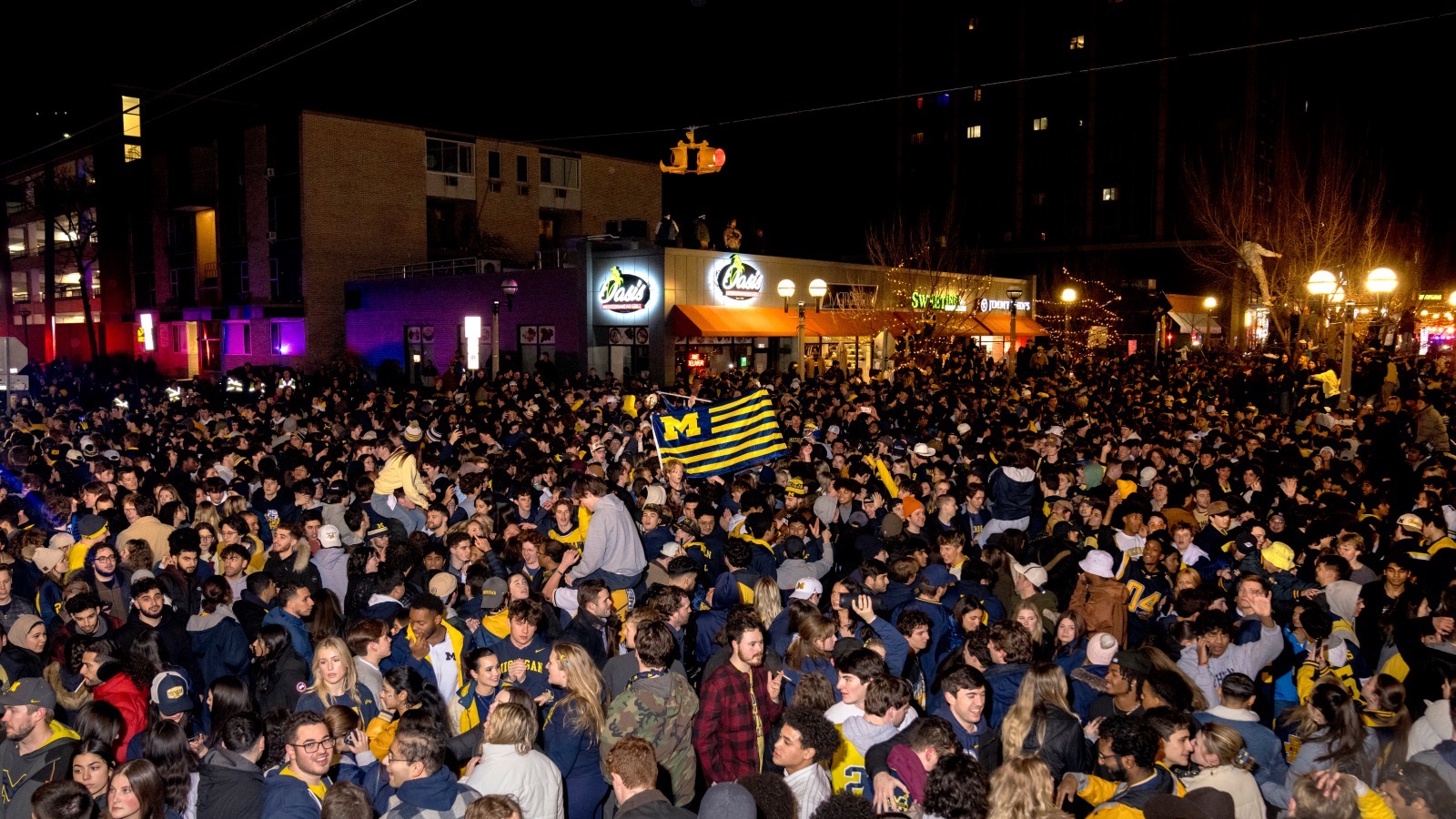 Ann Arbor Went Wild As Fans Set Objects On Fire Downtown