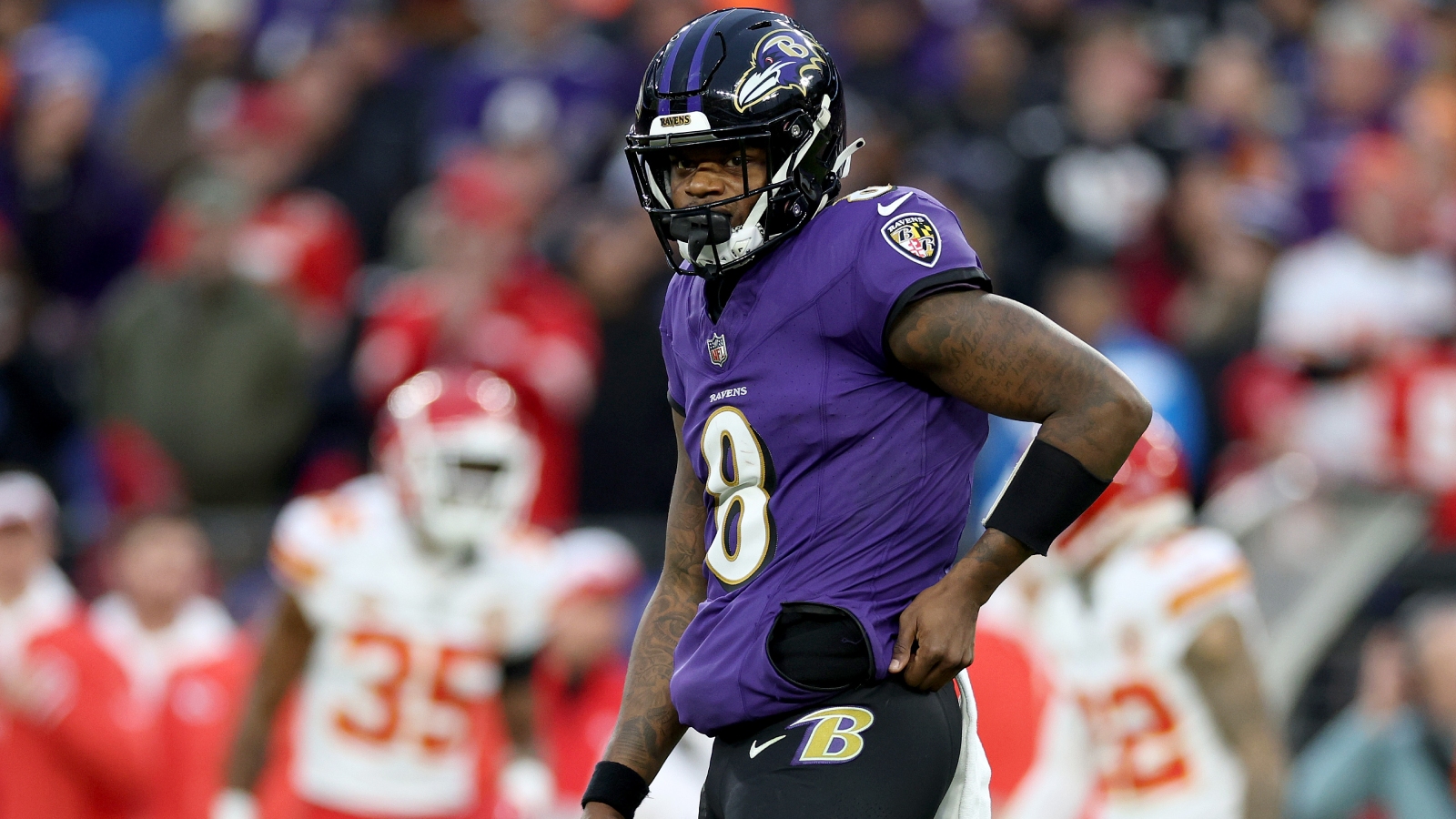 Lamar Jackson Spikes Helmet After Throwing 4th Qtr Interception