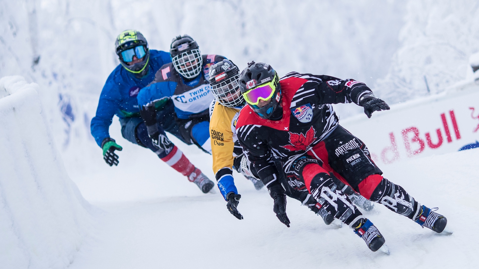Helmet Cam View Of Extreme Ice Cross Race In Austria