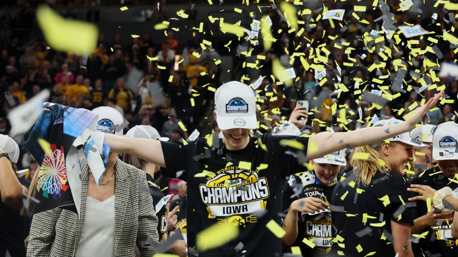 Caitlin Clark Recreates Kobe's Iconic NBA Title Photo