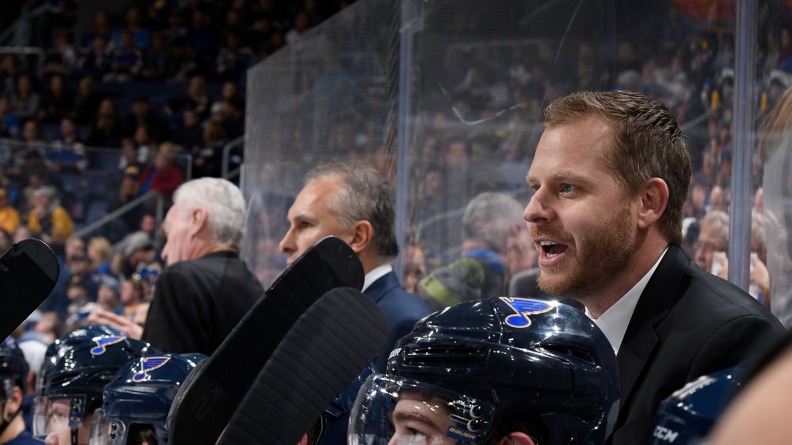 Blues Coach Stays Composed While Son Goes Wild On Jumbotron