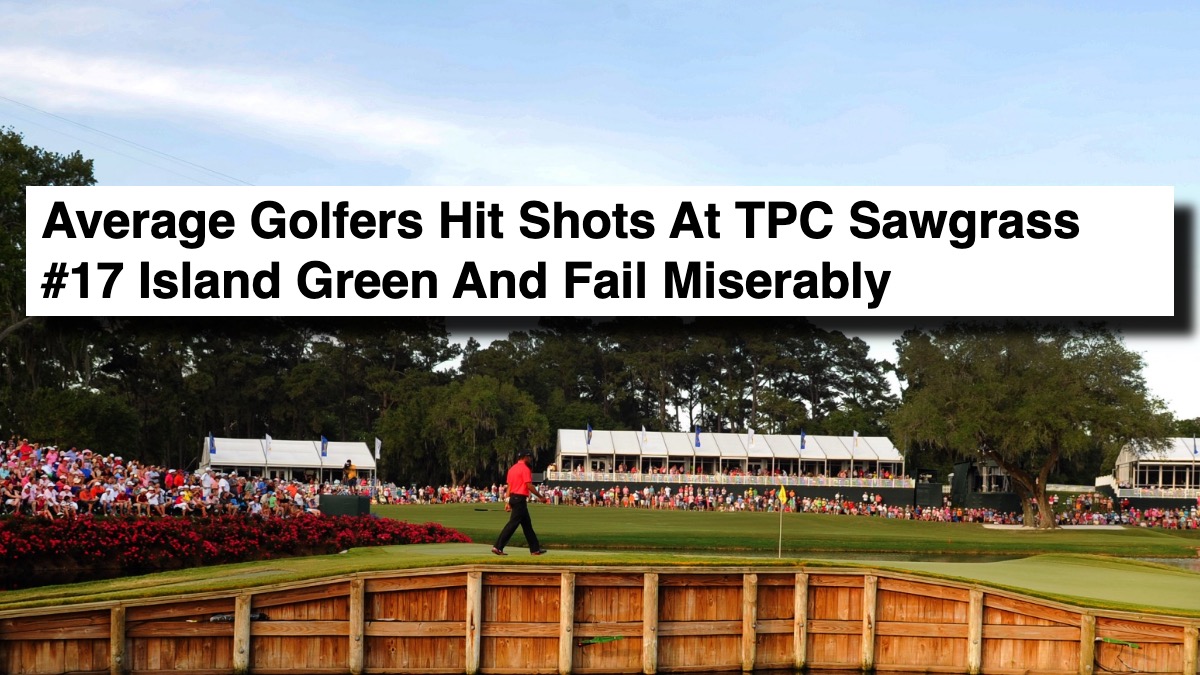 Average Golfers Hit Shots At TPC Sawgrass #17 Island Green