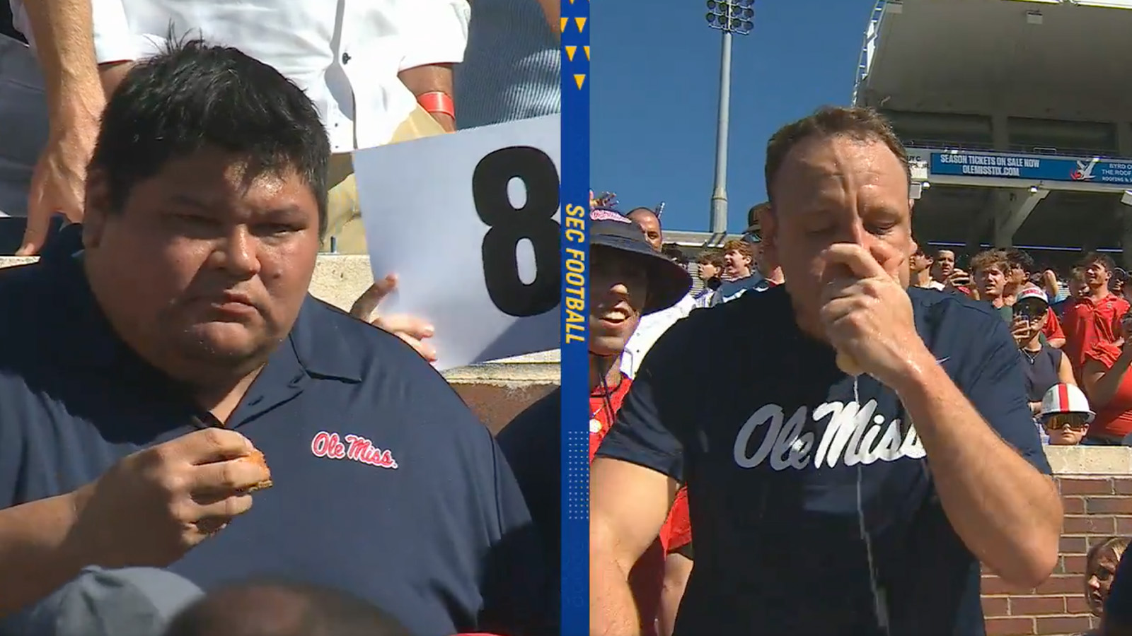 Joey Chestnut Blew Lane Kiffin's Mind With 20 Hot Dogs In 90 Sec