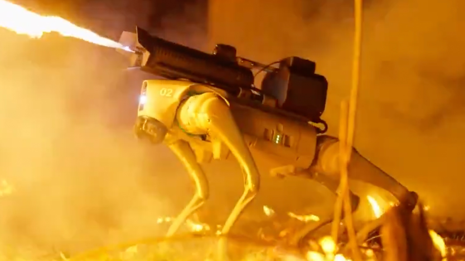Company Selling Robot Dog With Flamethrower On Its Back