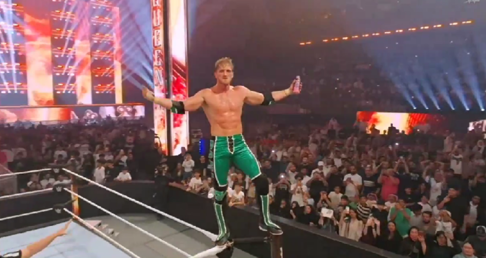 WWE Drone Camera Shot Of Logan Paul's Frog Splash On Cody Rhodes Goes ...