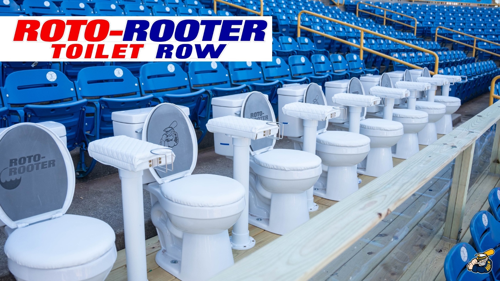 MiLB Team Debuts 'Roto-Rooter Toilet Row,' Actual Toilet Seats