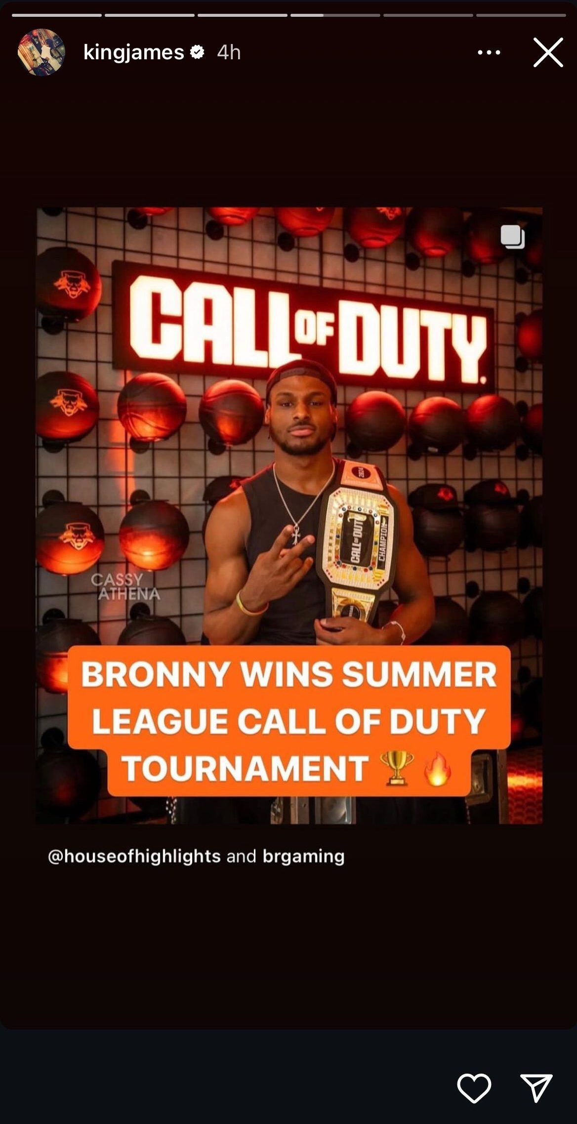 Bronny James Wins Call Of Duty Championship, LeBron Reacts