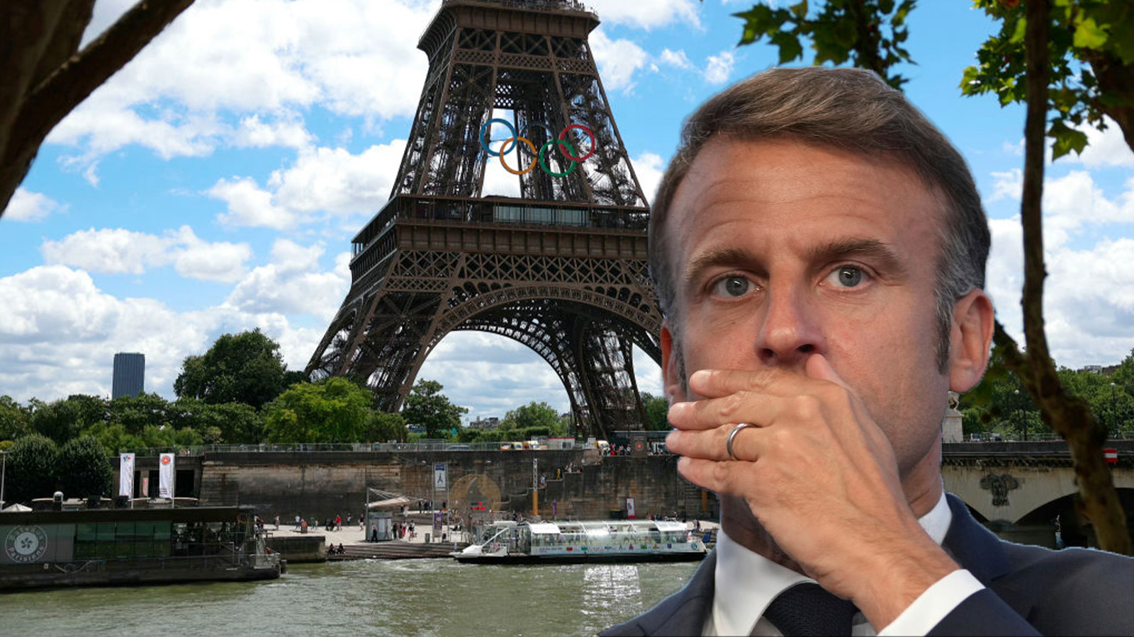 French President Cowers From Paris Poop Water Before Olympics
