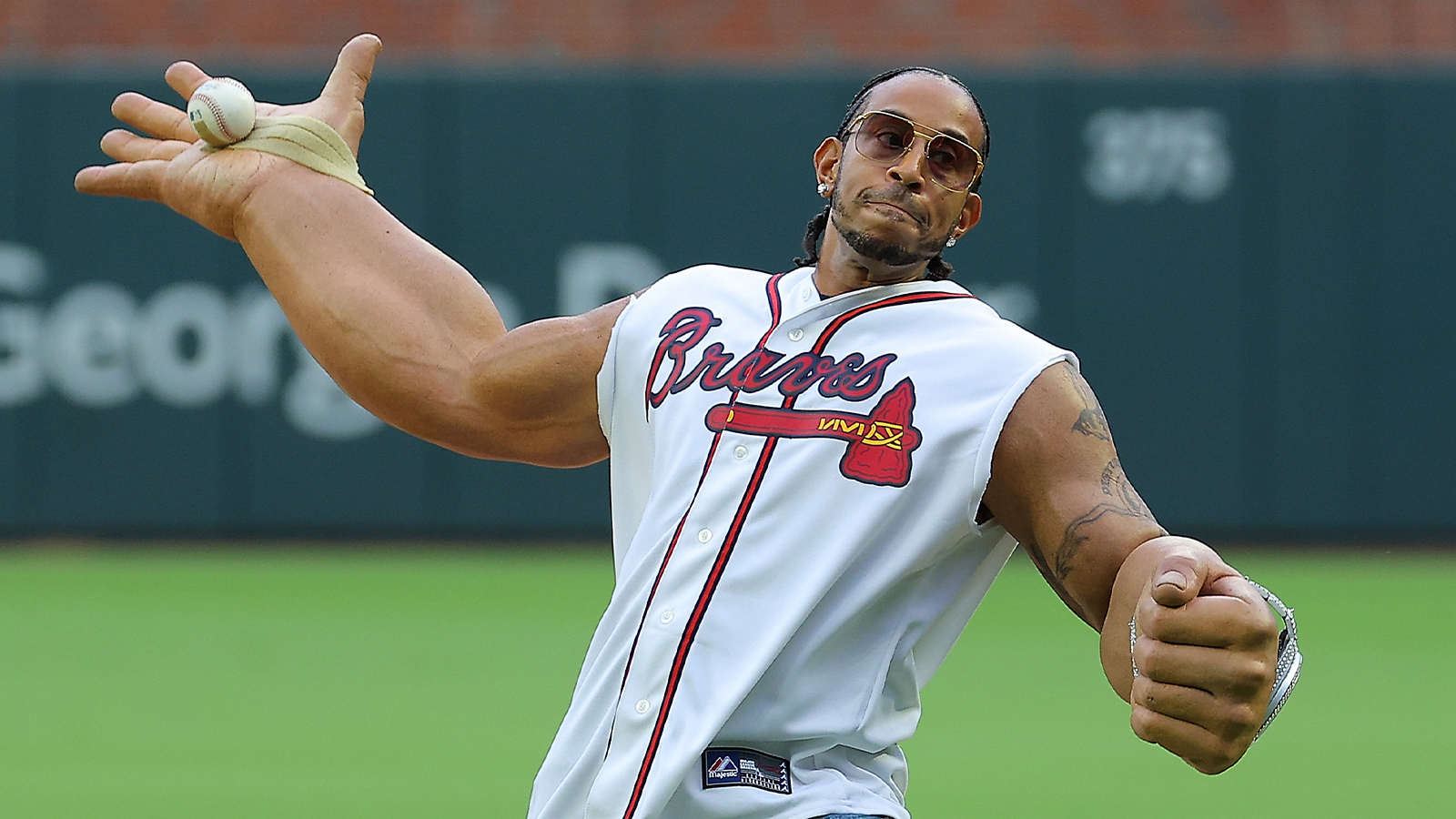 Ludacris Throws Impressive First Pitch Rocking Huge Arms