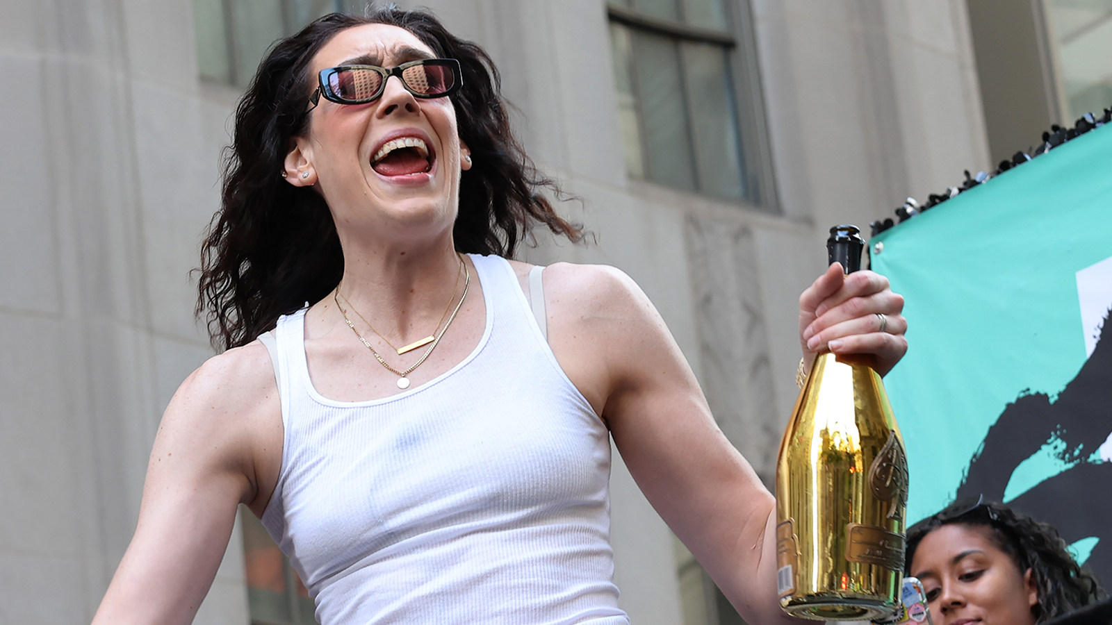 Fan Gives Breanna Stewart Wine She Asked For At Parade
