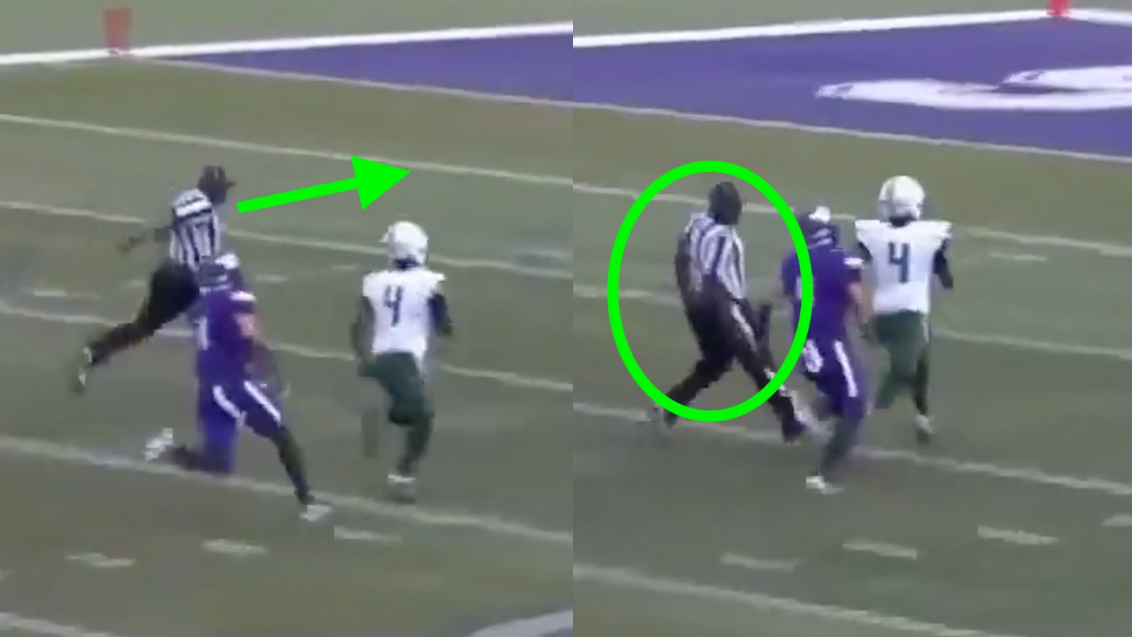 College Football Ref Pulls Hammy While Chasing Big Play (VIDEO)