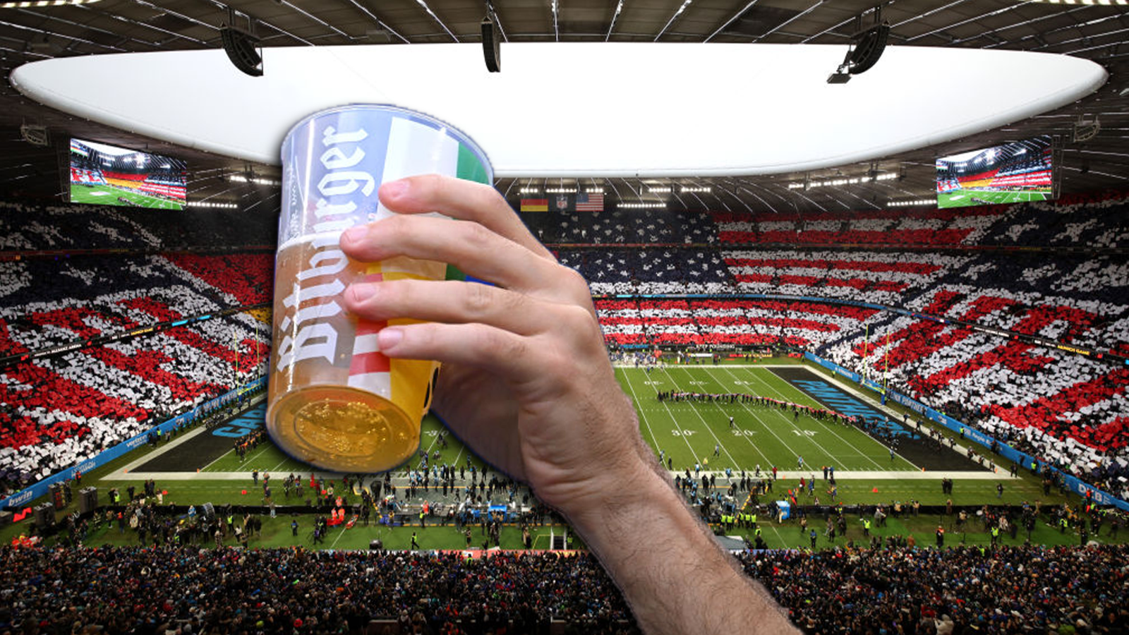 Germans Ruthlessly Boo NFL Fan For Poorly Chugging Giant Beer