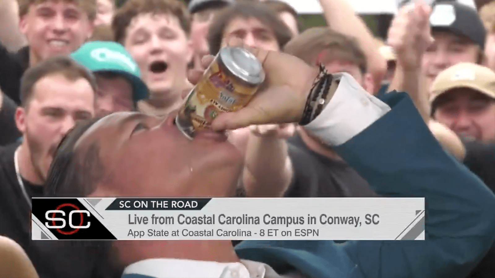 College Football Coach Chugs Beer On TV Before Rivalry Game