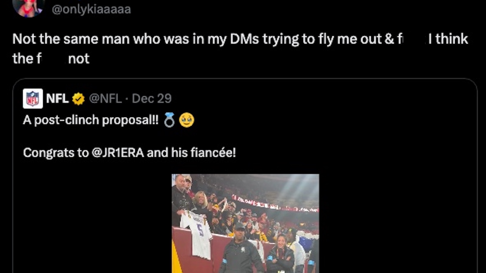 Woman Puts Jeremy Reaves On Blast After On-Field Proposal