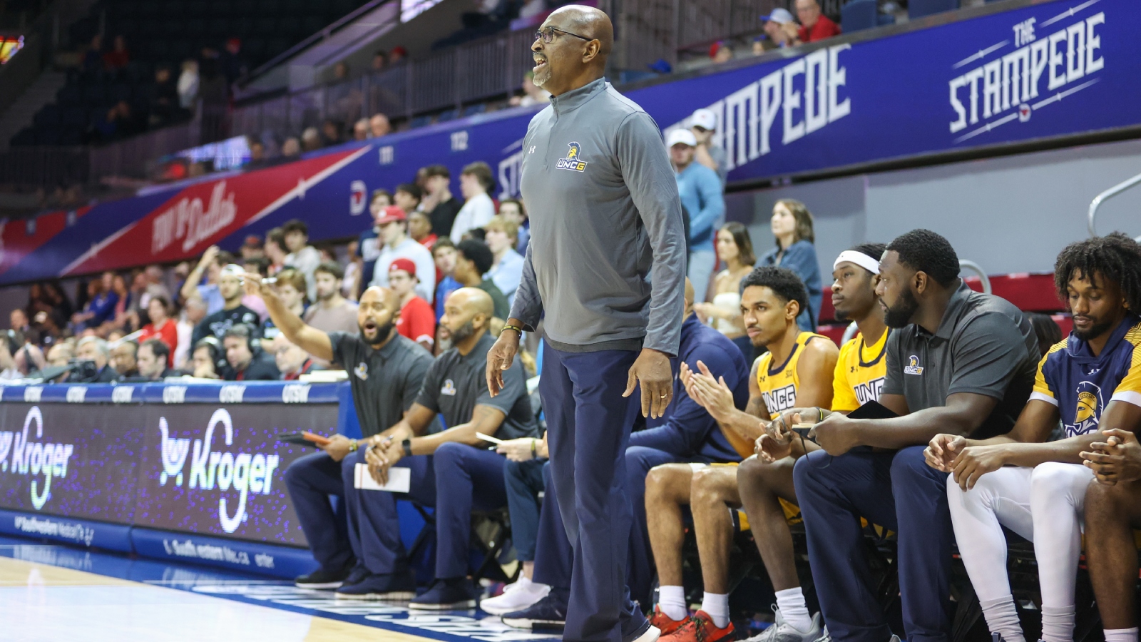 UNCG Spartans Coach Makes Explicit Gesture At Opposing Fan