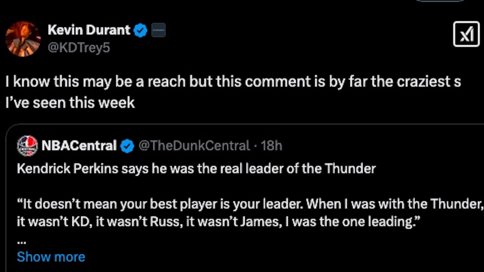 Kevin Durant Flames Kendrick Perkins' Take On The OKC Thunder