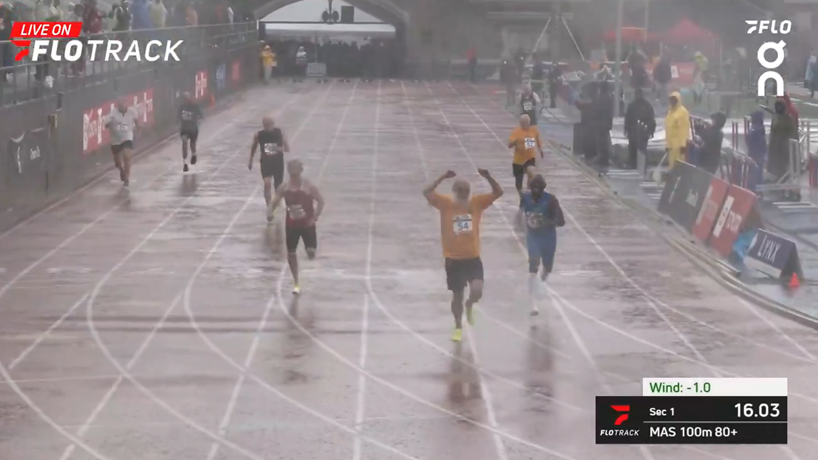 82-Year-Old Man Wins Historic 100-Meter Race In Pouring Rain
