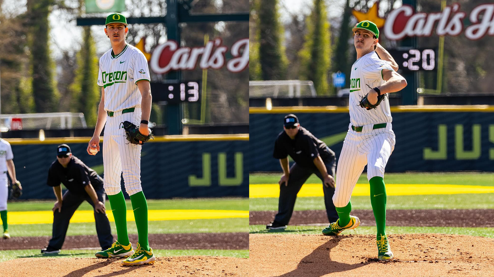 Oregon's 6-Foot-11 Pitcher Makes Hitters Look Like Tiny Children