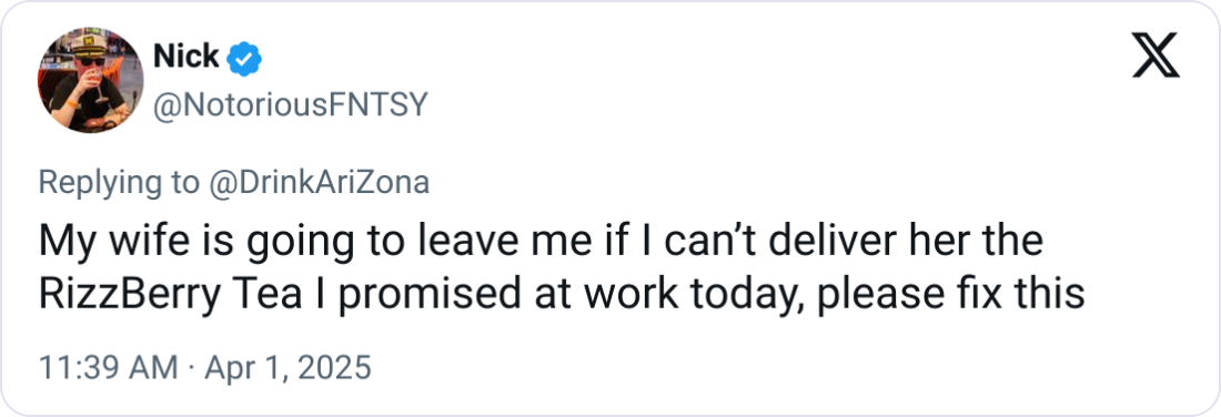 AriZona Iced Tea Trolls The Interent With "The Rizzler" Drink Flavor (April Fools) - BroBible