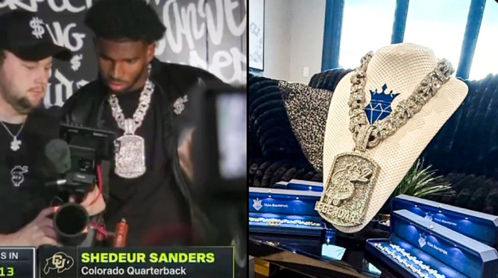 Shedeur Sanders' Diamond Chain Goes Viral During NFL Draft