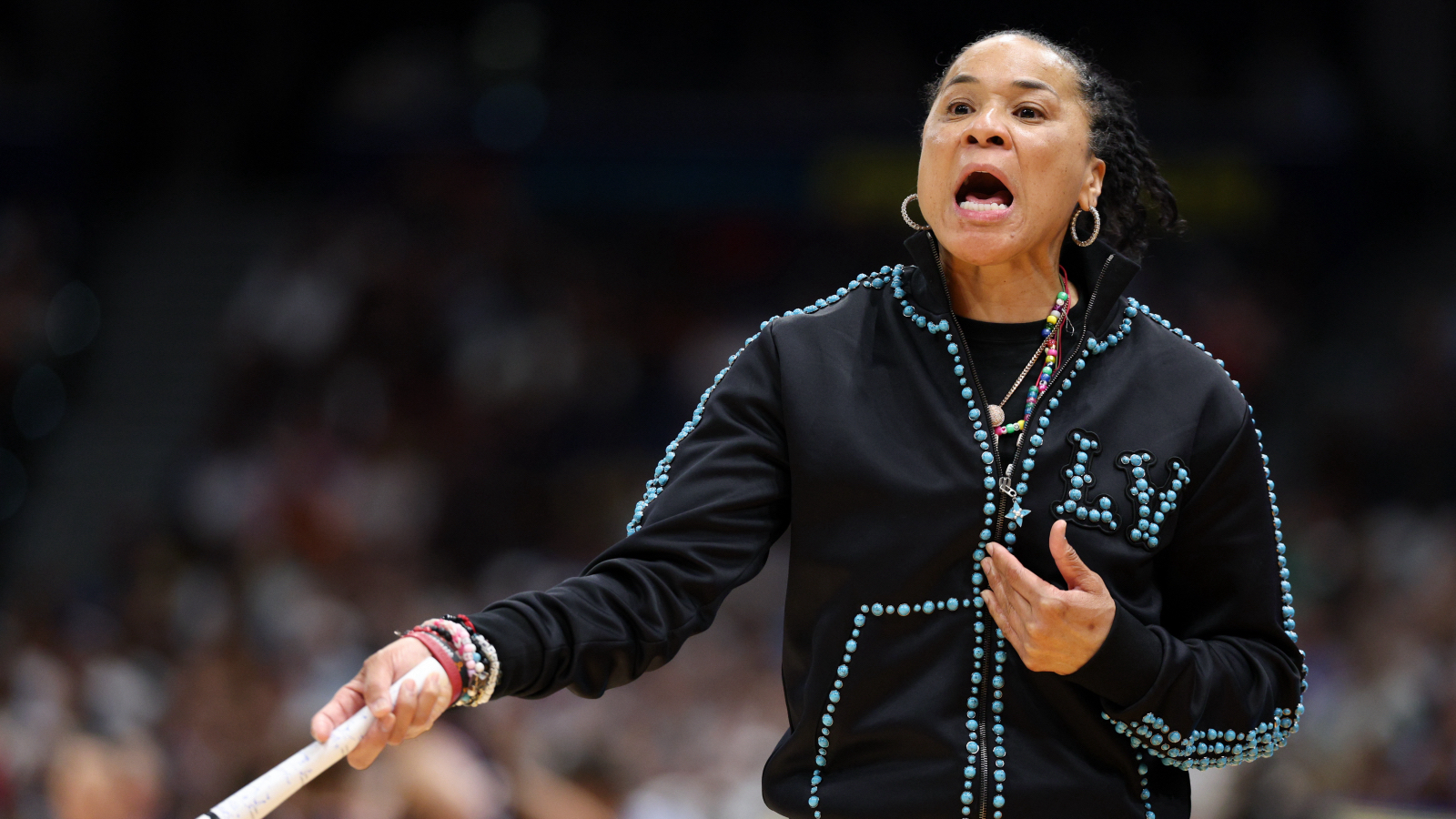 Dawn Staley Coaches, Loses In $7,500 Louis Vuitton Tracksuit