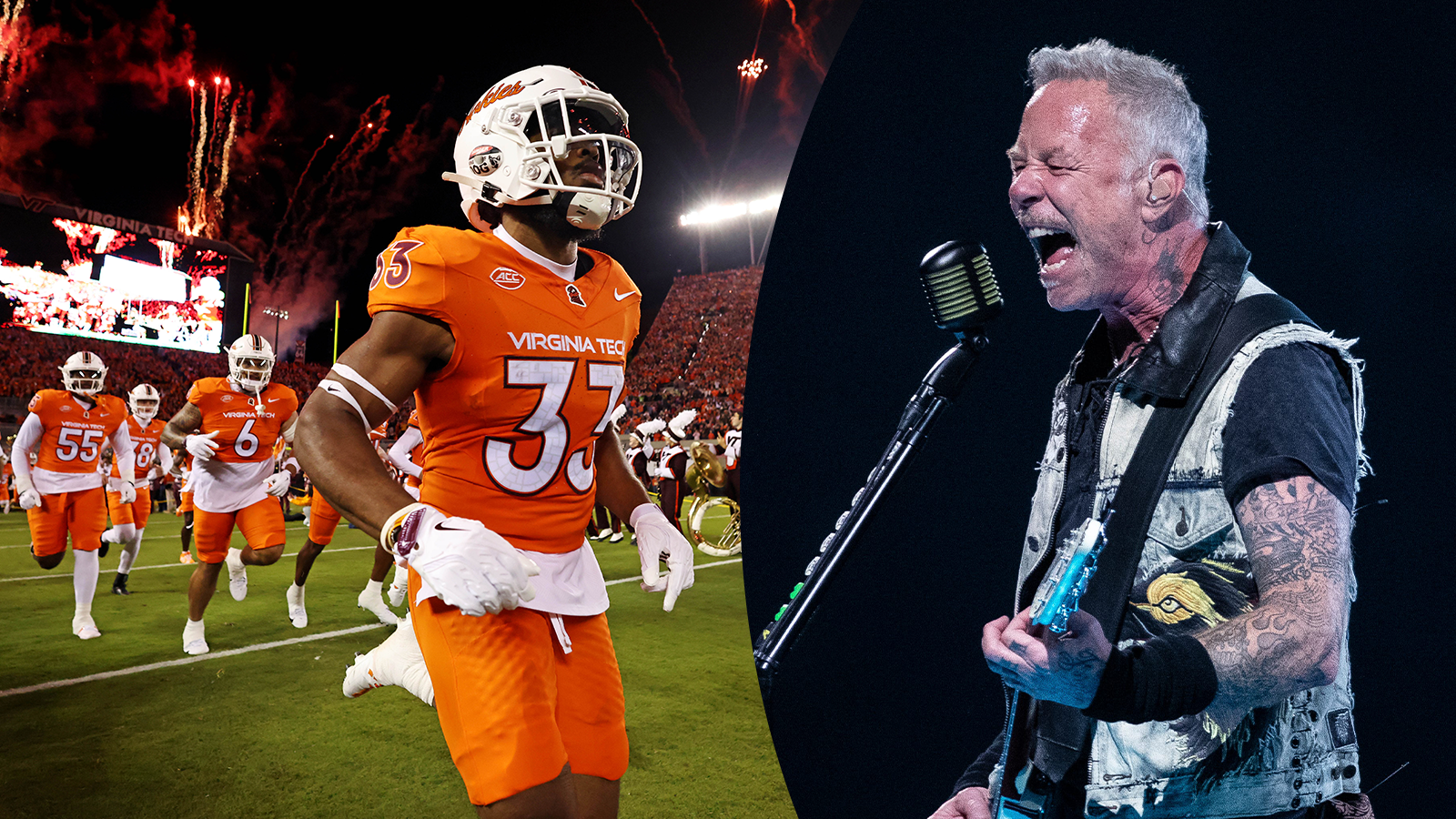 Virginia Tech Completely Transforms Football Field For Metallica