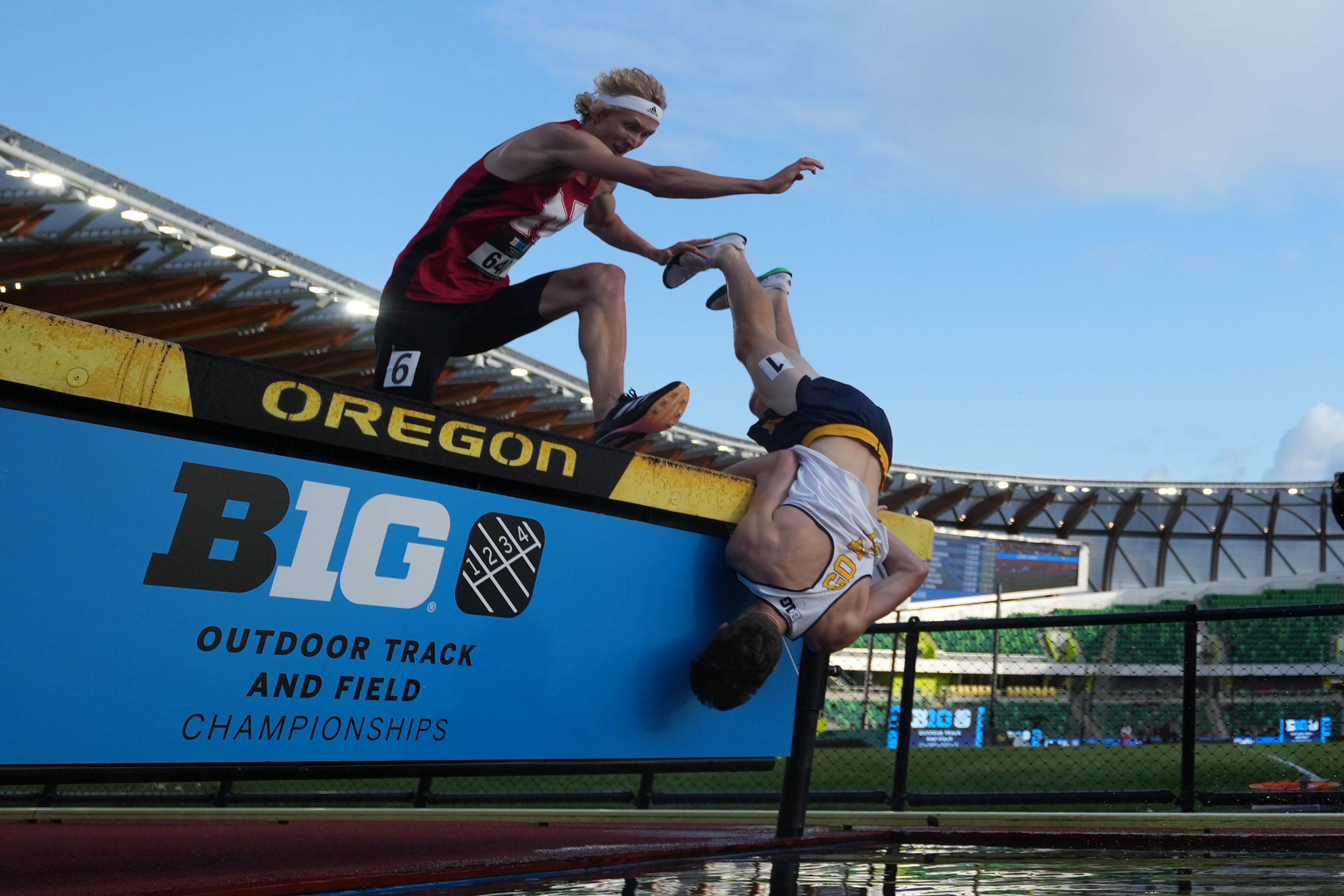 Viral Photos Show Michigan Track Star's Cartoon Fall After Crash