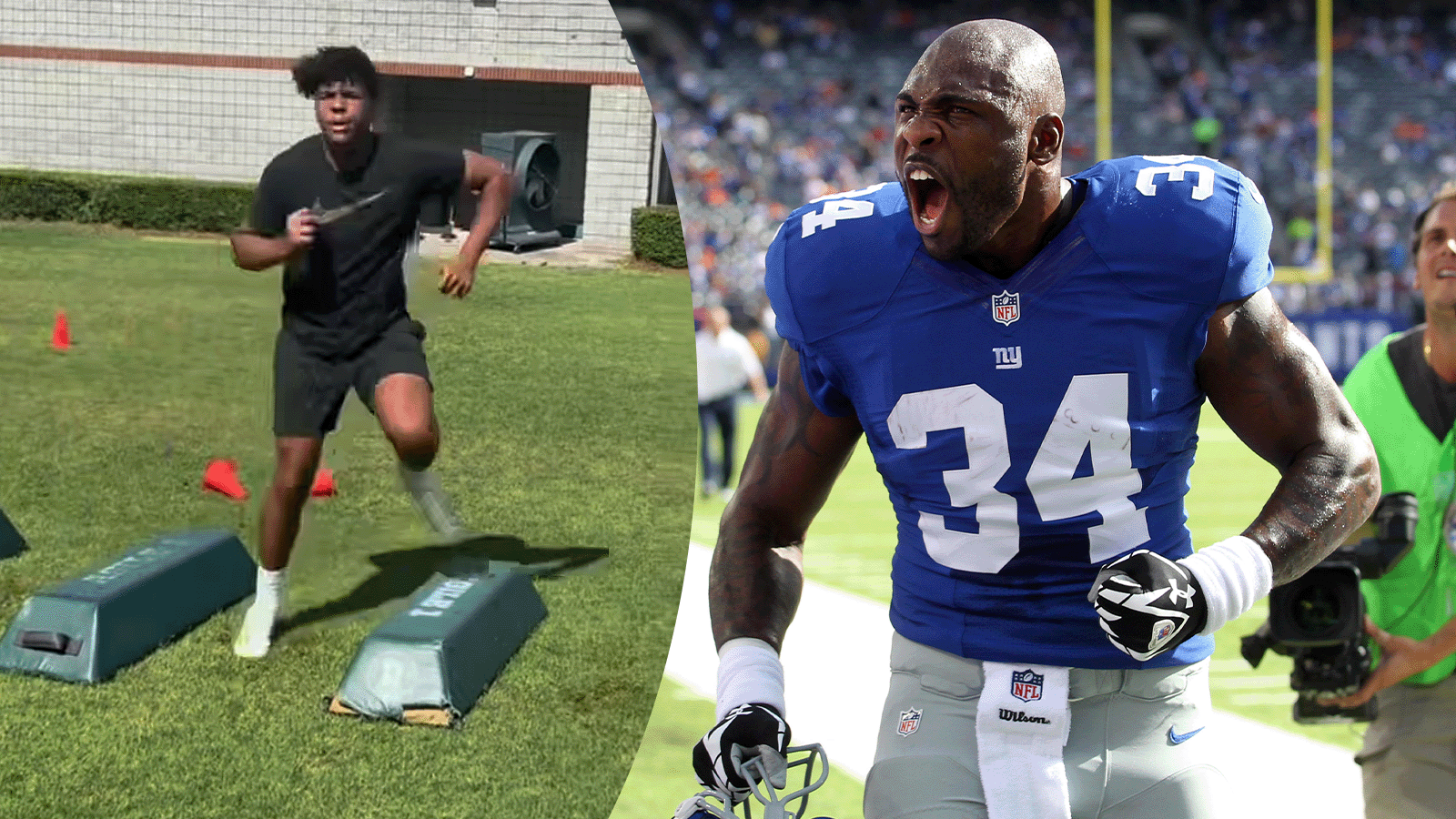 Brandon Jacobs' Youngest Son Makes 264-Pound Dad Look Small