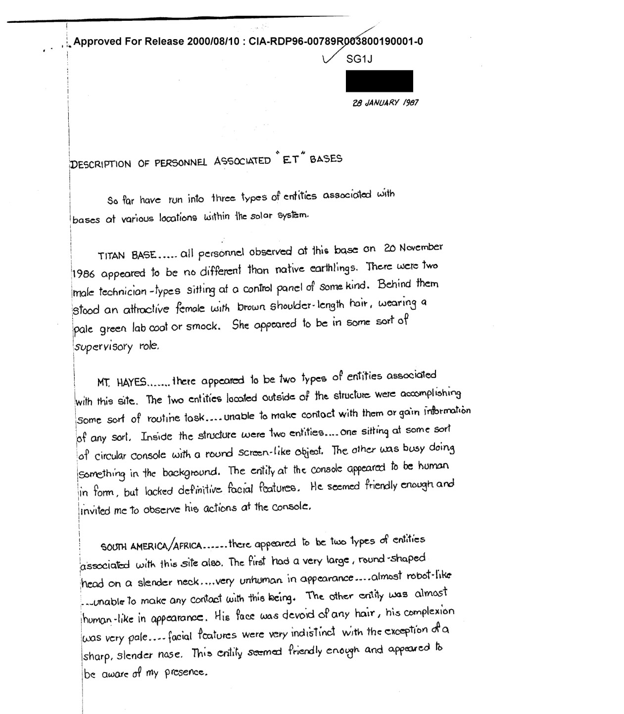 Declassified CIA Documents Describe Locations Of Alien Bases