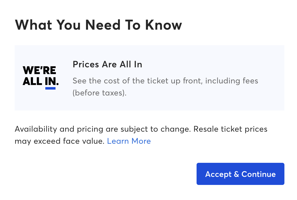 Ticketmaster Will Finally Show Customers Full Price Upfront