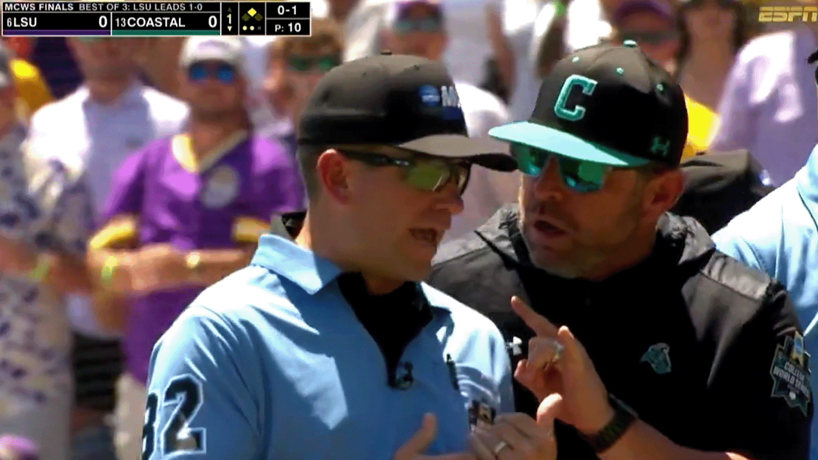 College World Series Umpire Takes Cartoonish Tumble Amid Tirade