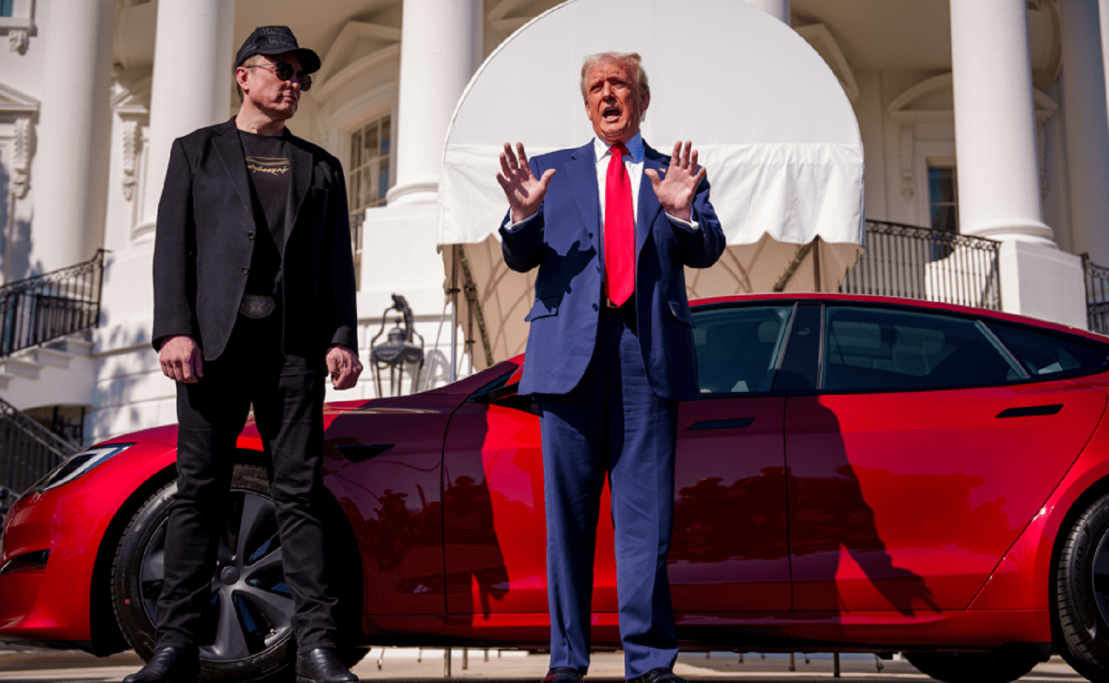 President Trump Considering Selling Tesla Parked At White House