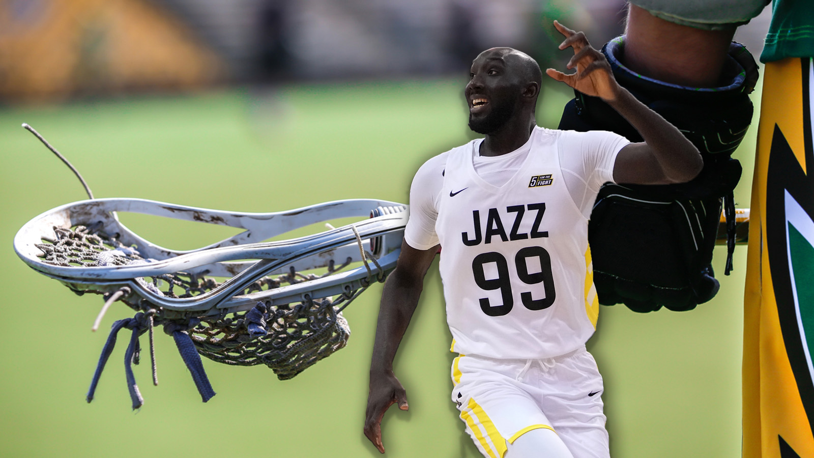7'6 Tacko Fall Makes Full-Sized Lacrosse Stick Look Like Toothpick