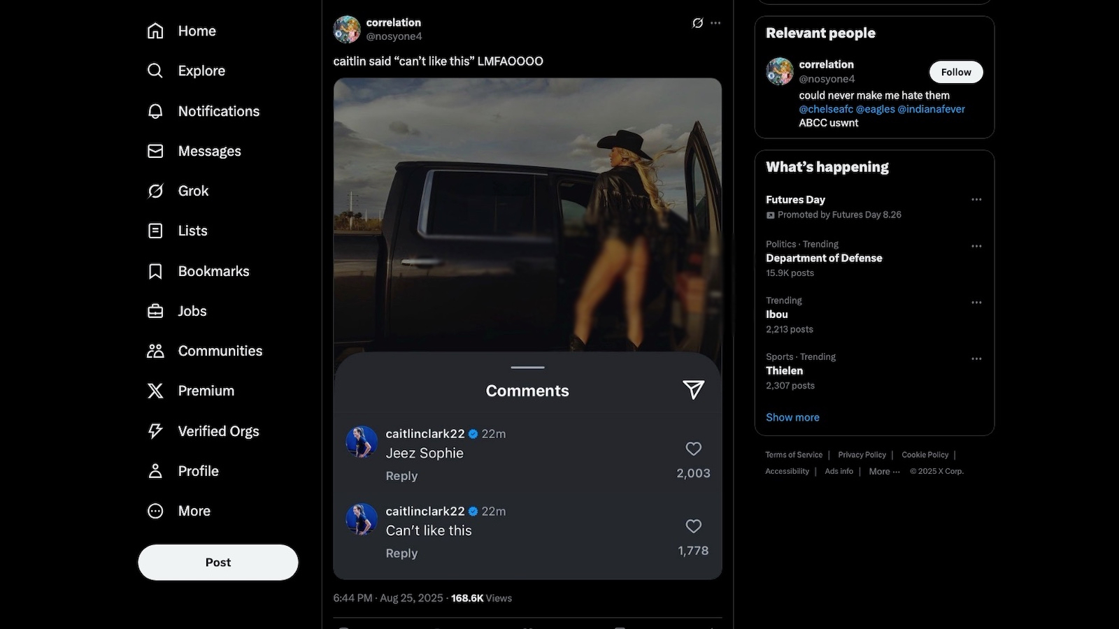 Sophie Cunningham Posts IG Pic Caitlin Clark Said She Can't Like