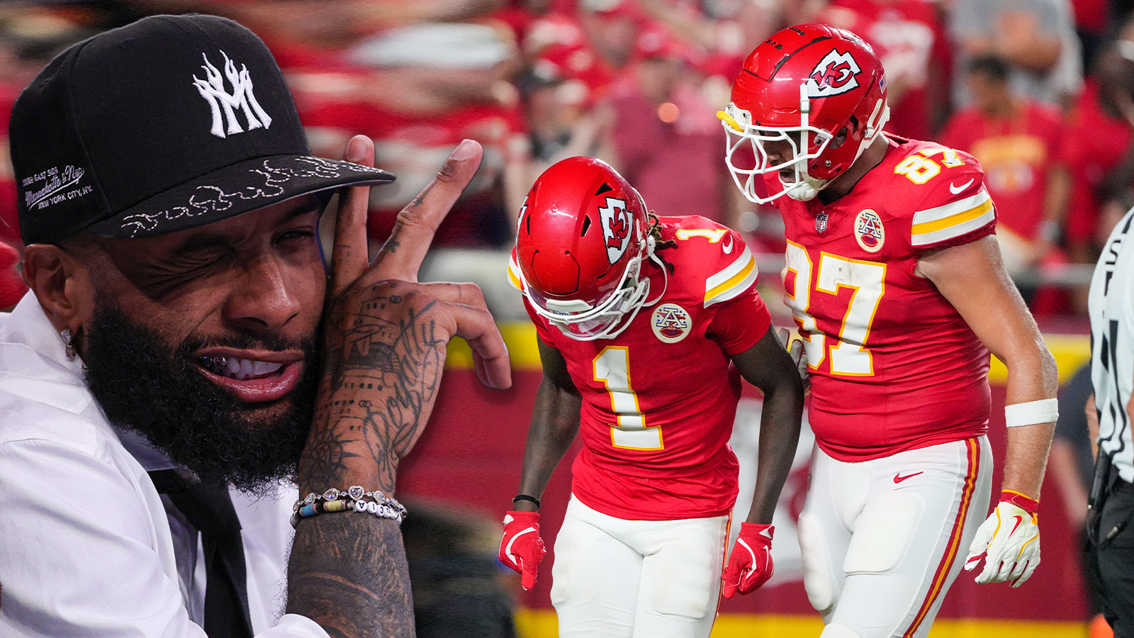 Travis Kelce Created Spot For OBJ With Xavier Worthy Collision