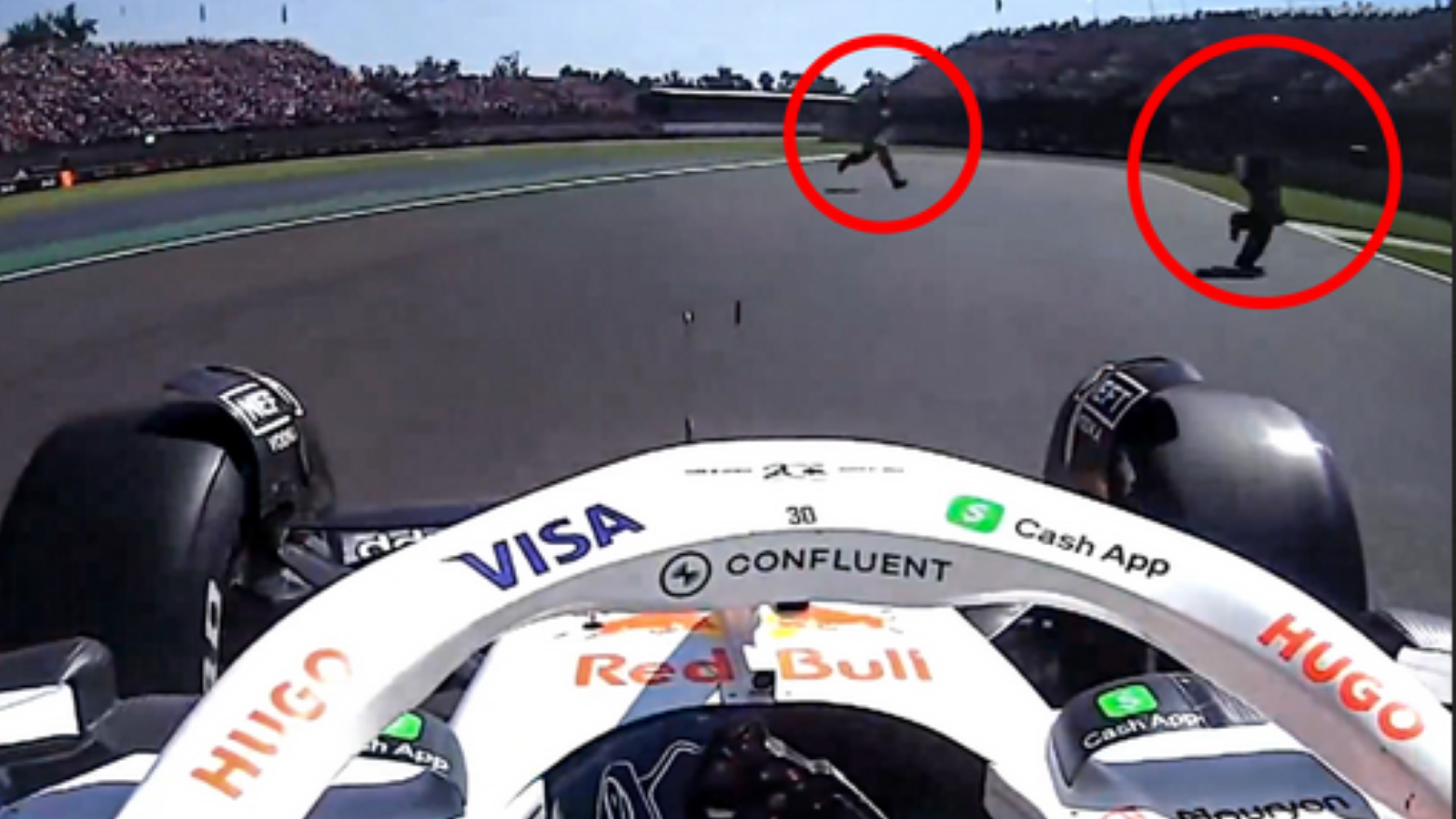Formula 1 Driver Nearly Runs Over Track Workers During Race