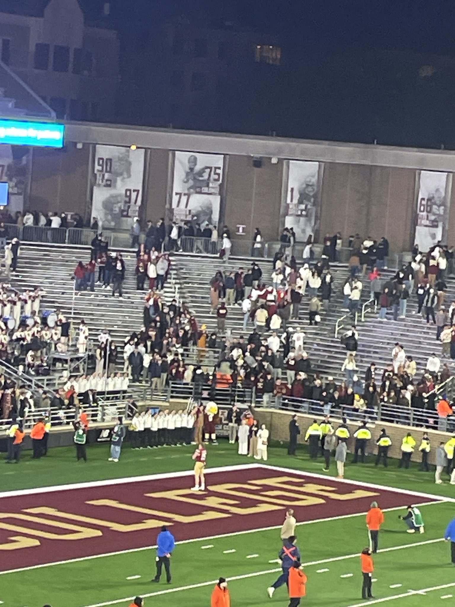 Boston College Football Player Stands By Himself For Alma Mater