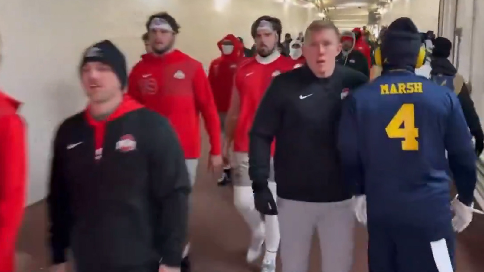 Ohio State Coach Body Checks Michigan Football Player In Tunnel