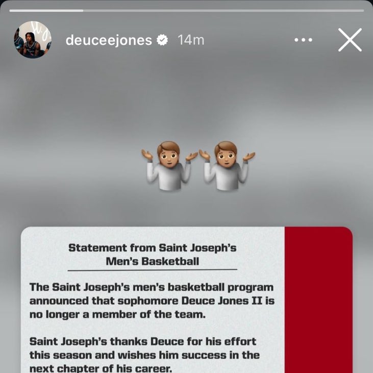 Why Did Deuce Jones Leave Saint Joseph's Basketball Team?